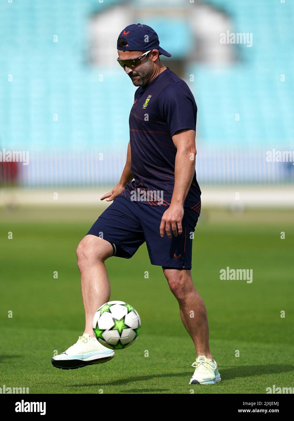 South Africa's Dean Elgar during a nets session at the Kia Oval, London ...