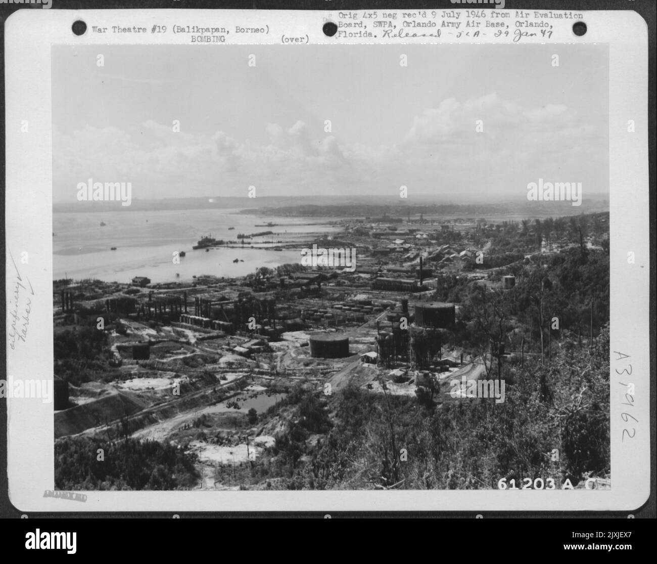 General view of Balikpapan refinery area, taken from Serpoeloeh Ridge ...