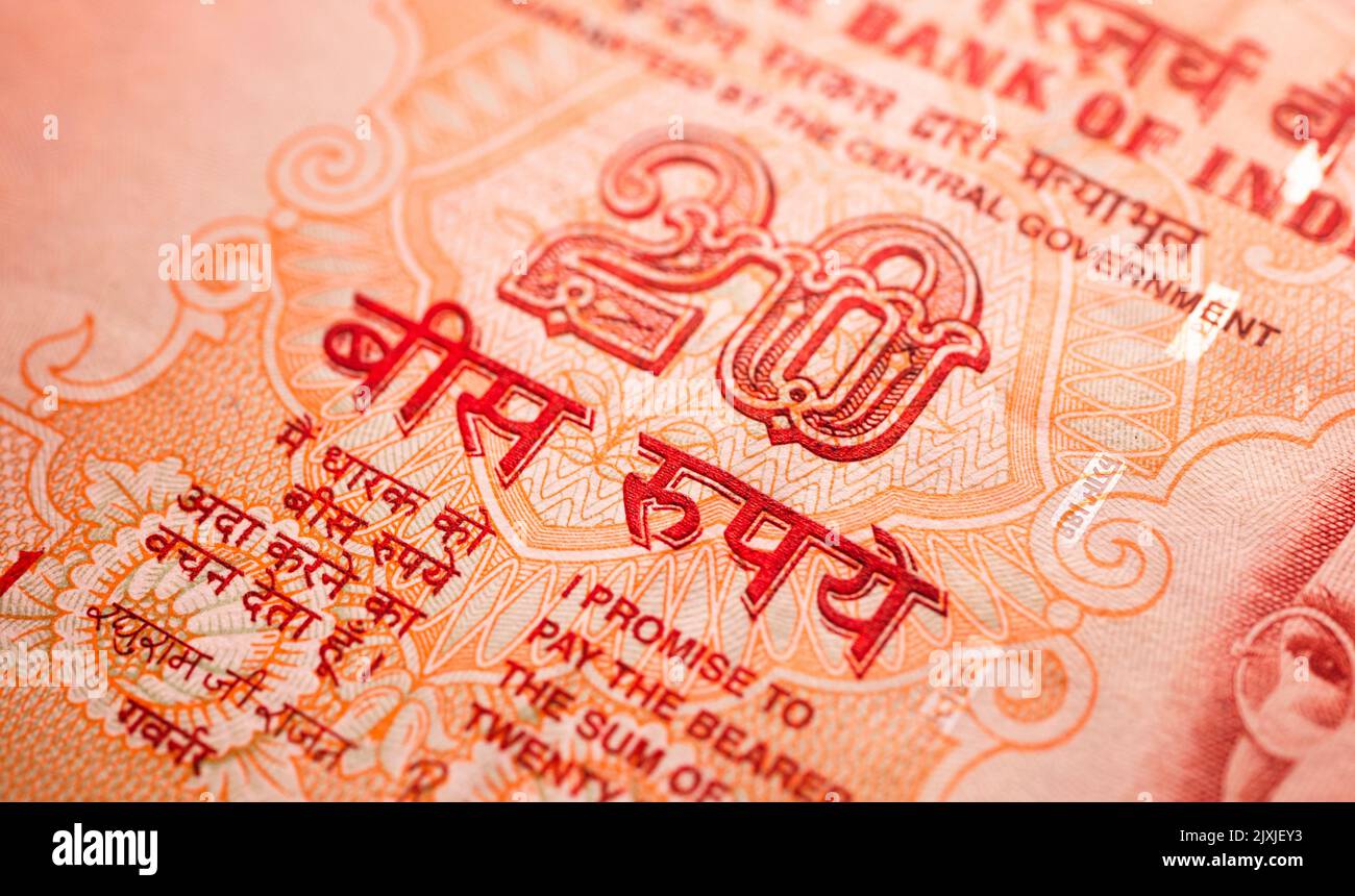Close up of Indian Currency Note Stock Photo - Alamy