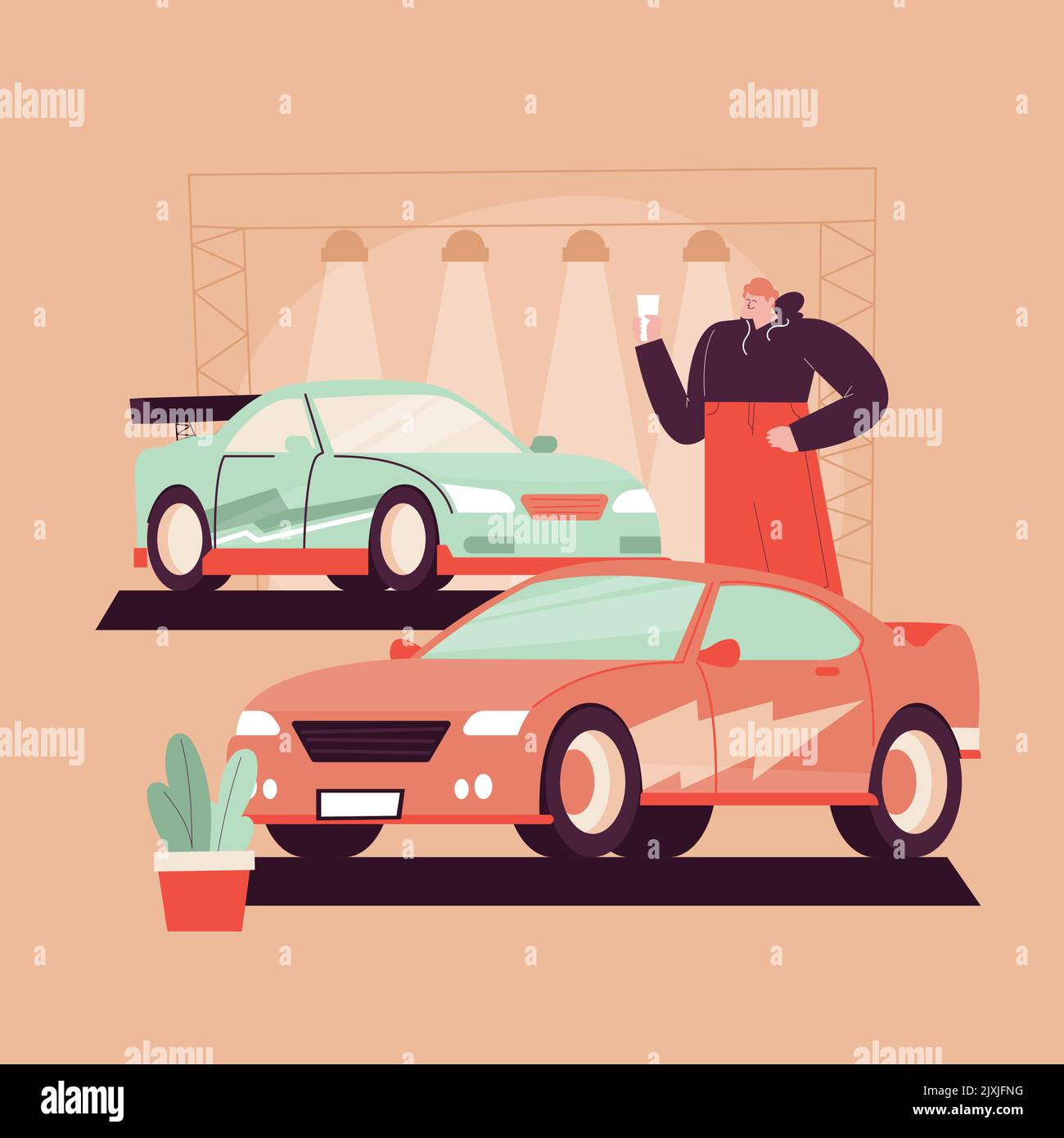 Flat design car show Vector illustration Stock Vector Image & Art - Alamy