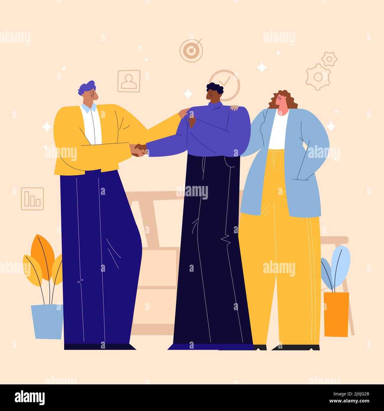 Flat design international employees Vector illustration Stock Vector ...