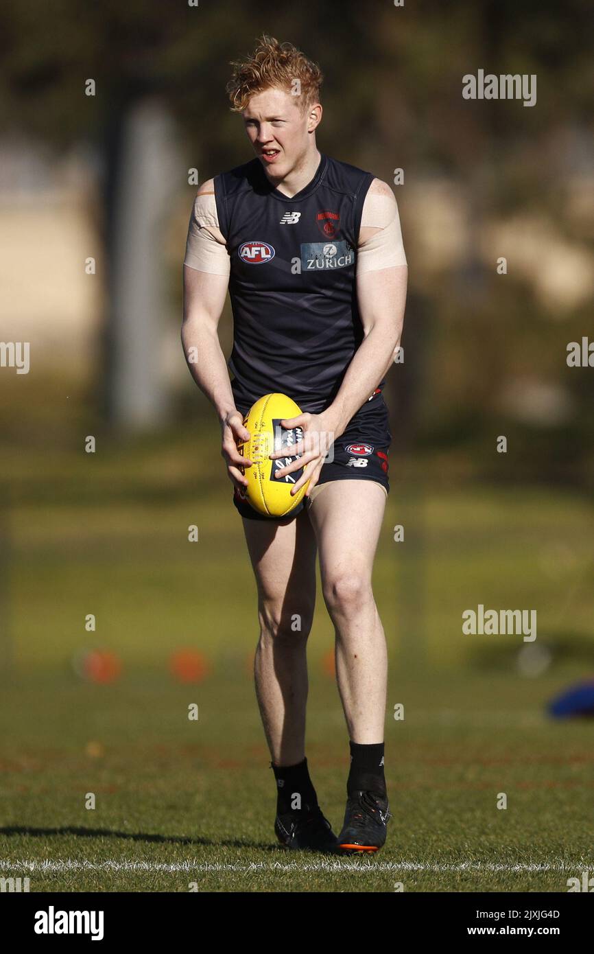 Clayton Oliver is seen during a Melbourne Demons training session at ...