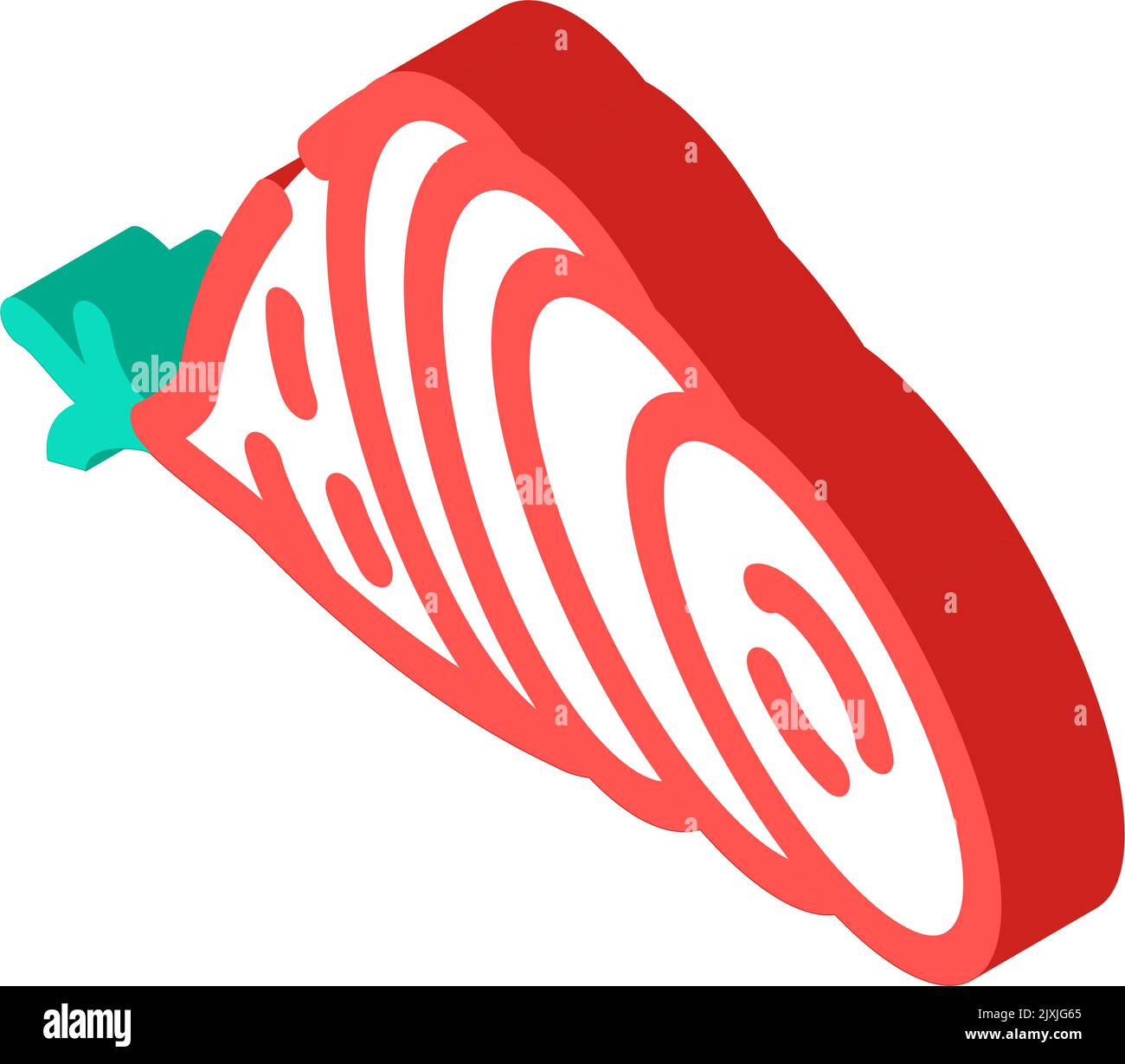 slice radish isometric icon vector illustration Stock Vector Image ...