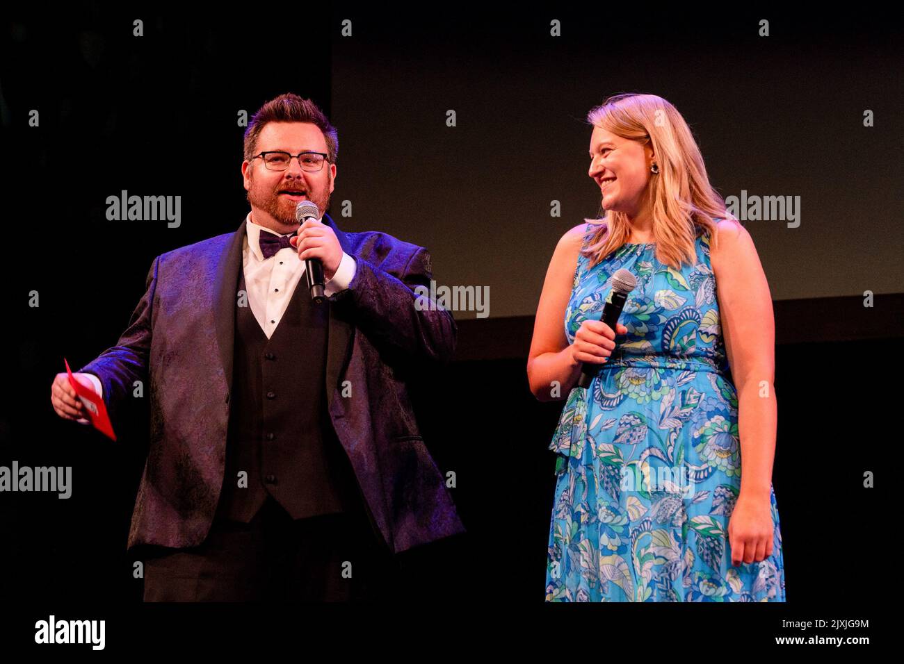 (L-R) Thomas Ridgewell and Saskia Vanell at Buffer Festival Gala ...