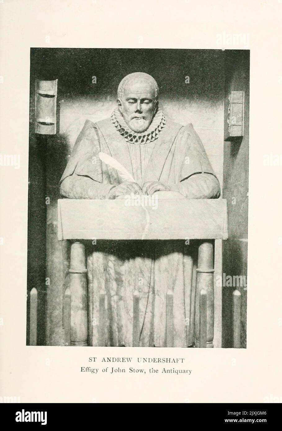 St Andrew Undershaft — Effigy of John Stow, the Antiquary from the book ...