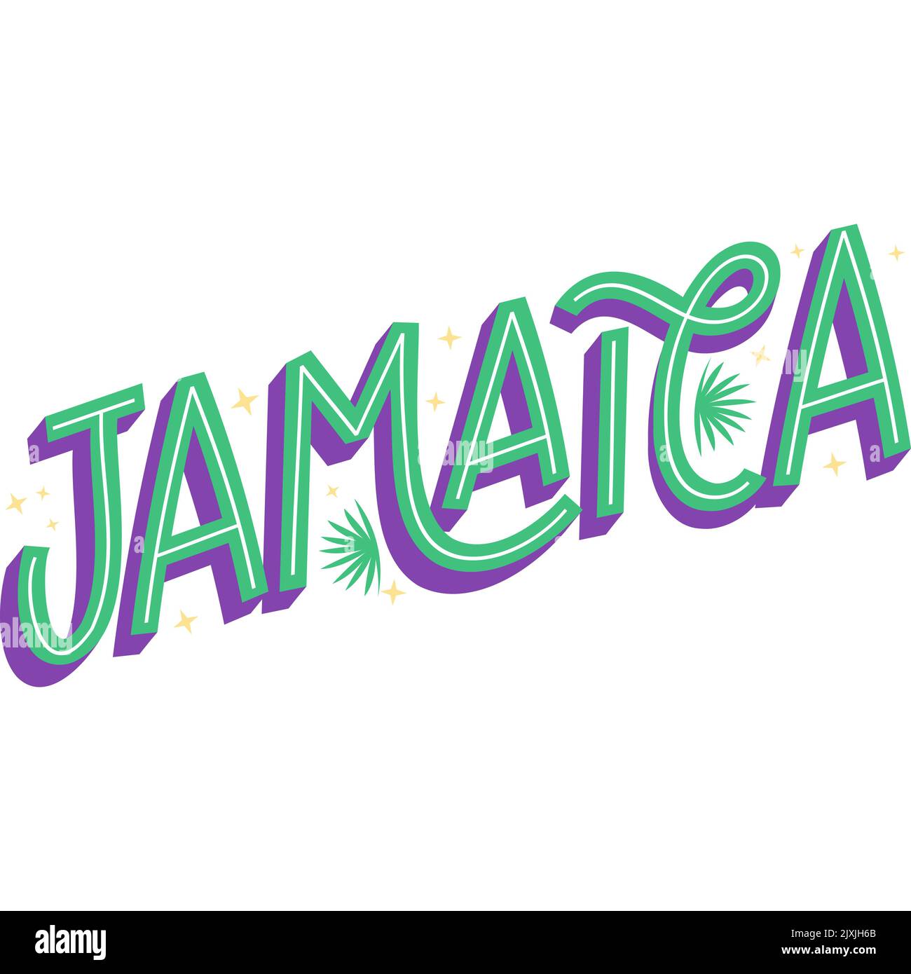 Colorful lettering caribbean location set Vector illustration Stock ...