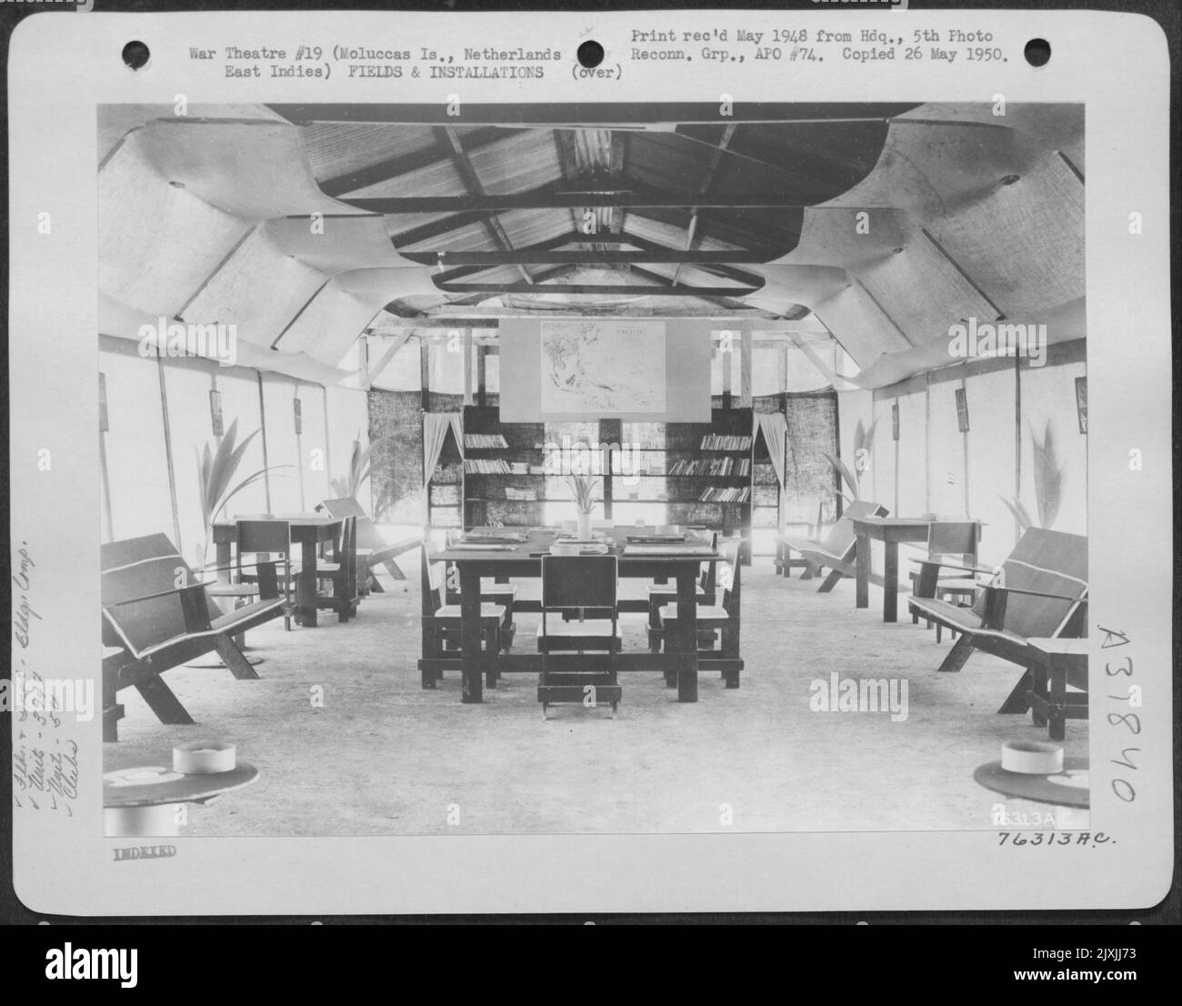 Interior view of the Officers' Club of the 394th Bomb Squadron, 5th ...