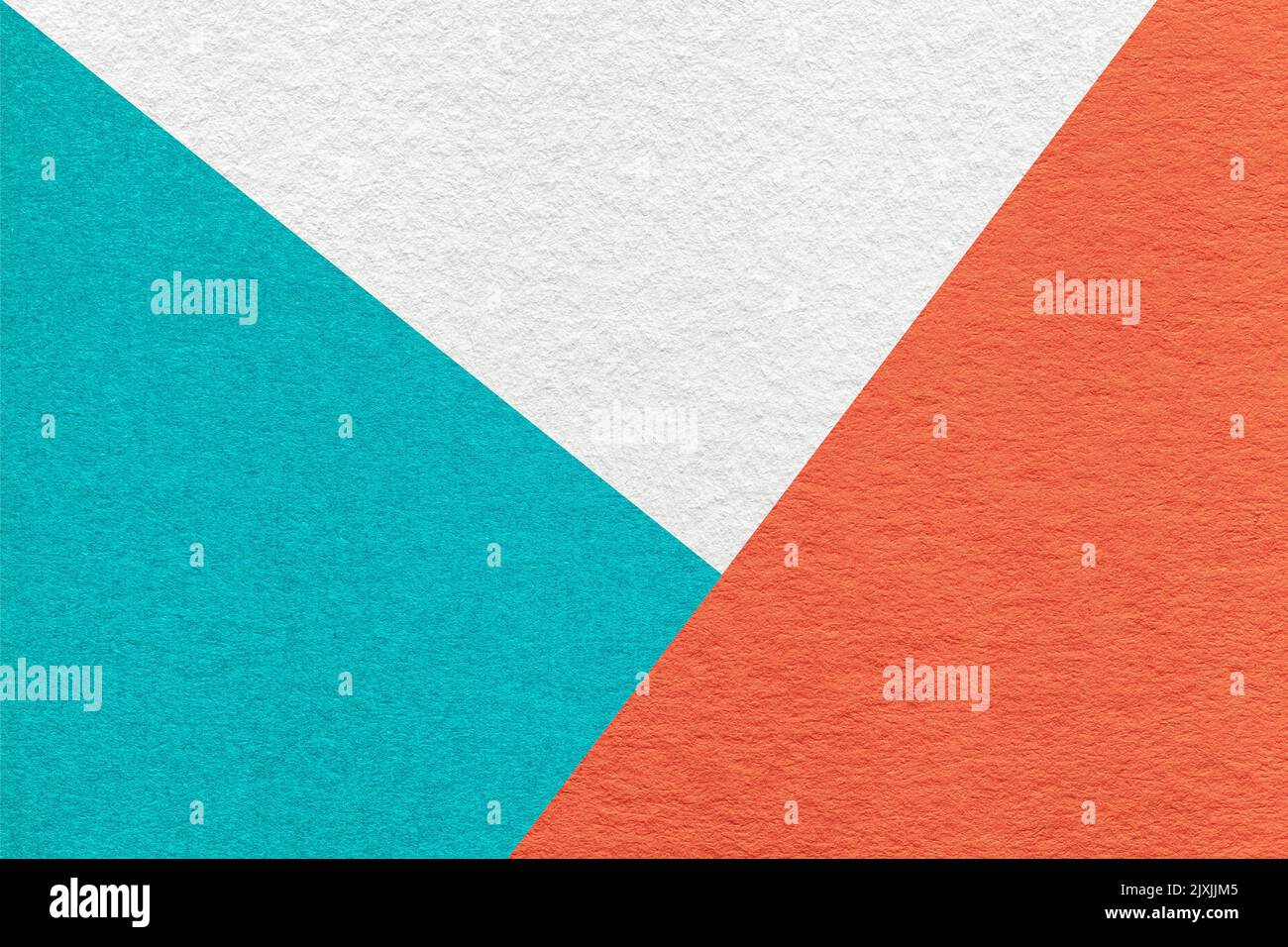 Texture of craft white, orange and cyan shade color paper background ...