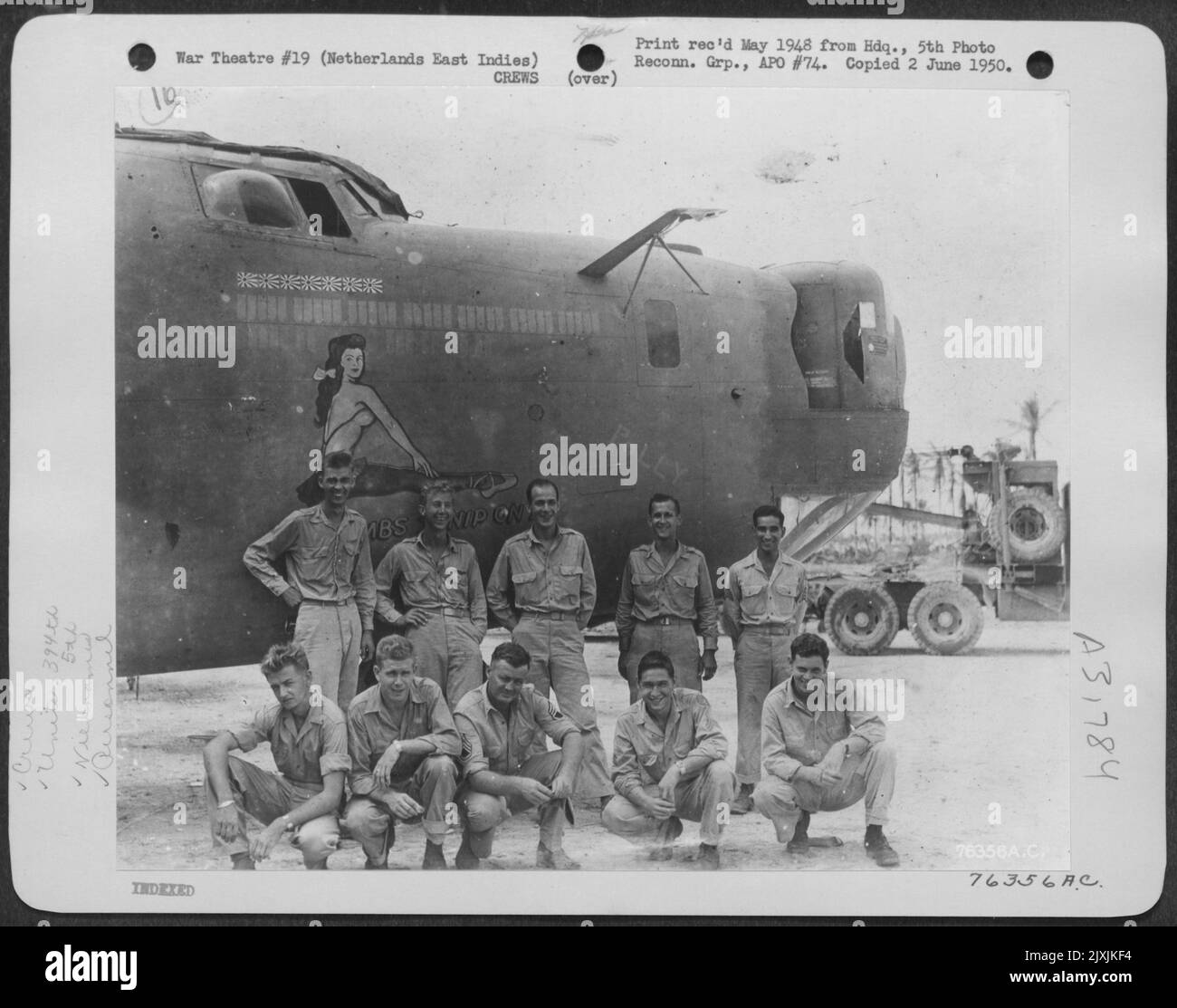 Lt. Bone and crew of the 394th Bomb Squadron, 5th Bomb Group pose ...