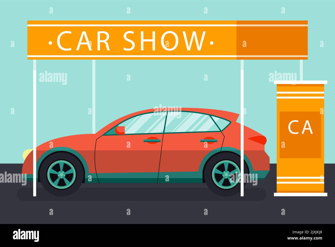 Flat design car show Vector illustration Stock Vector Image & Art - Alamy