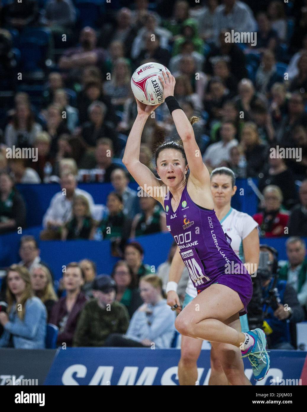 Caitlyn Nevins of the Firebirds during the Round 12 Super Netball match ...