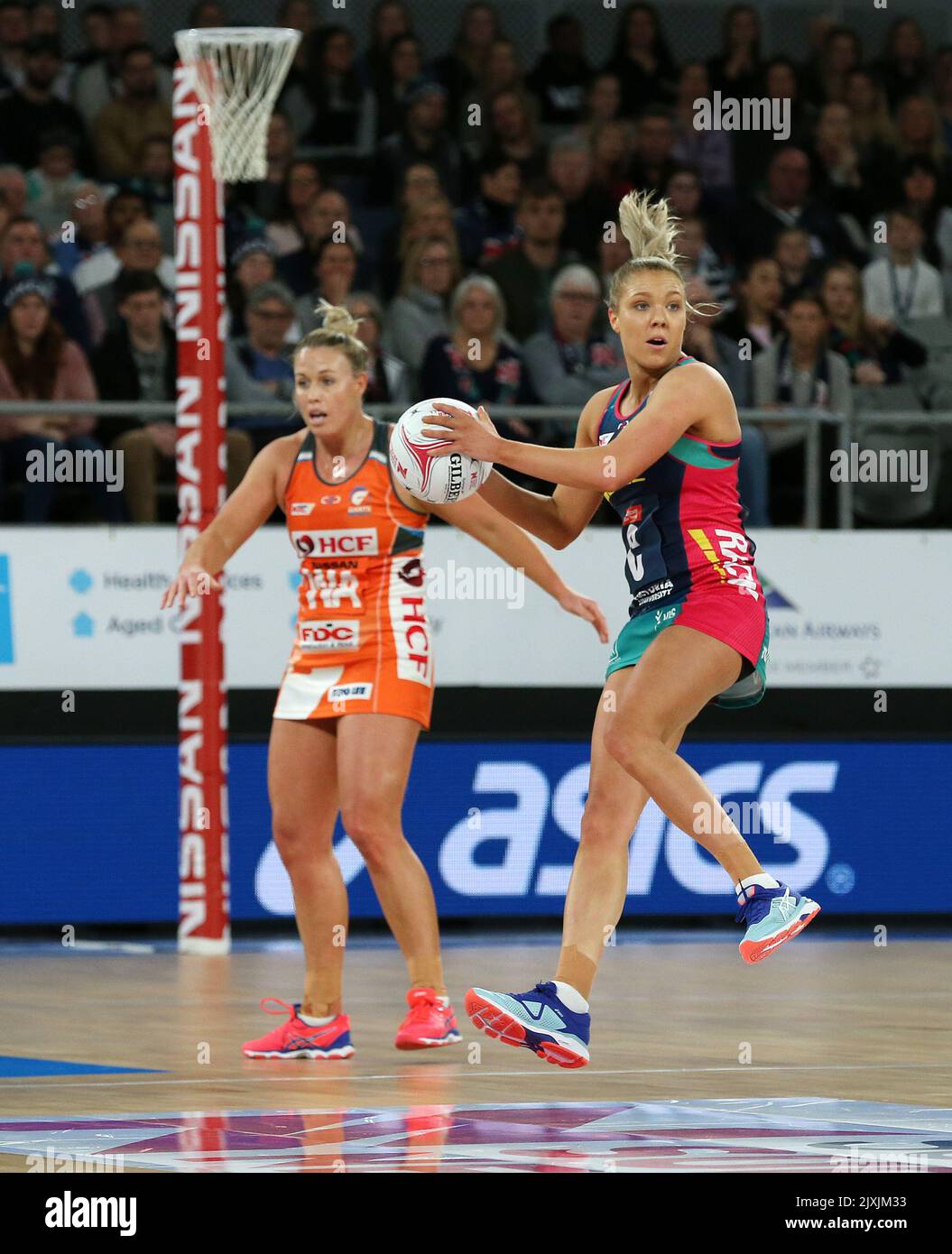 Kate Maloney of the Vixens during the Round 11 Super Netball match ...