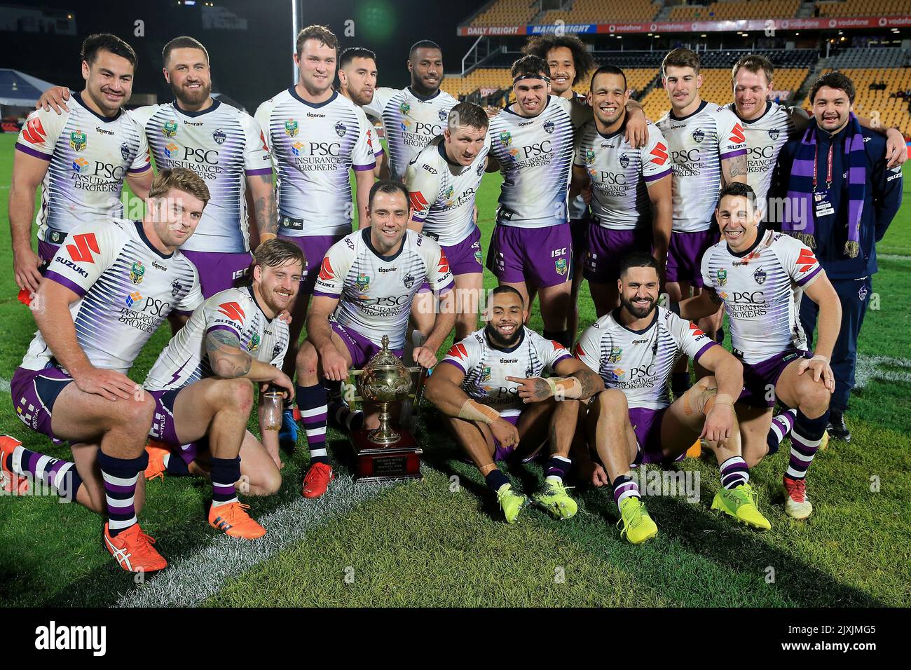 The Storm with the Michael Moore trophy after defeating the Warriors in ...