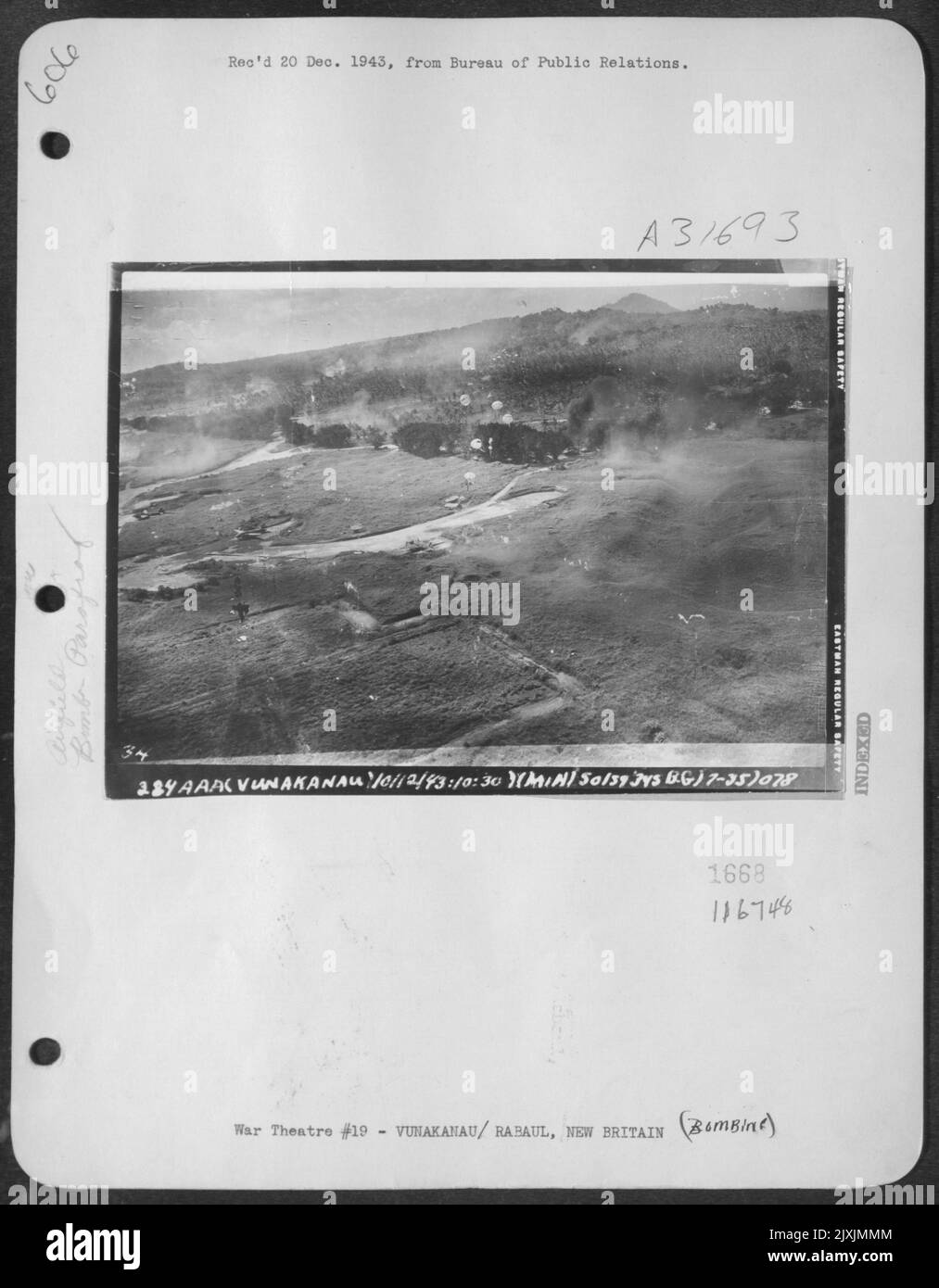 Low Level Bombing Using Parofrog Bombs Over Vunakanua, Rabaul, New ...