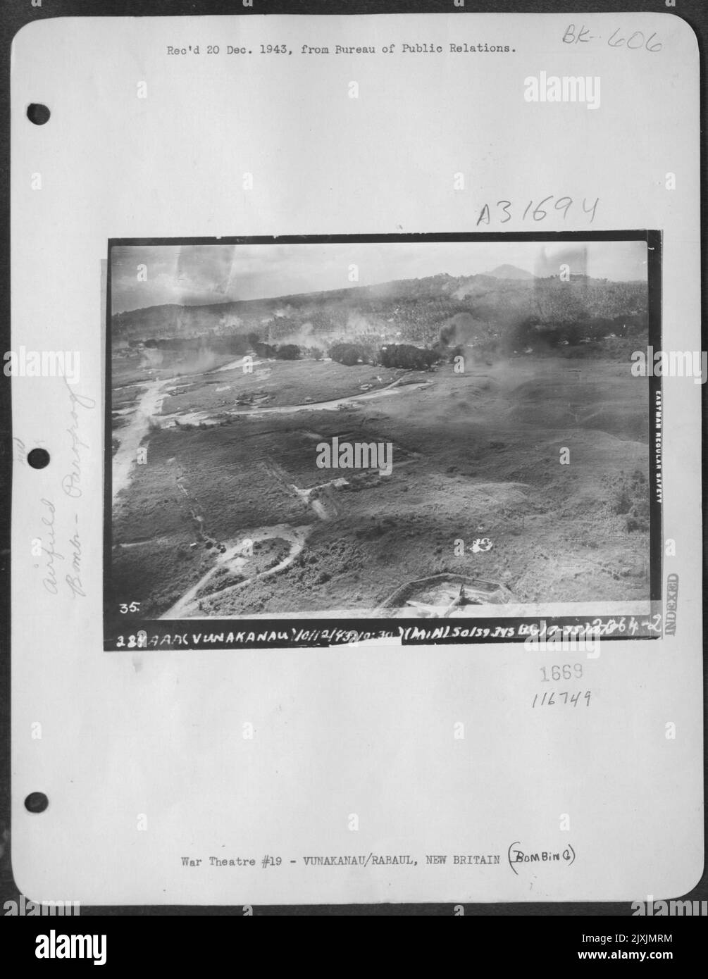 Low Level Bombing Using Parofrog Bombs Over Vunakanua, Rabaul, New ...