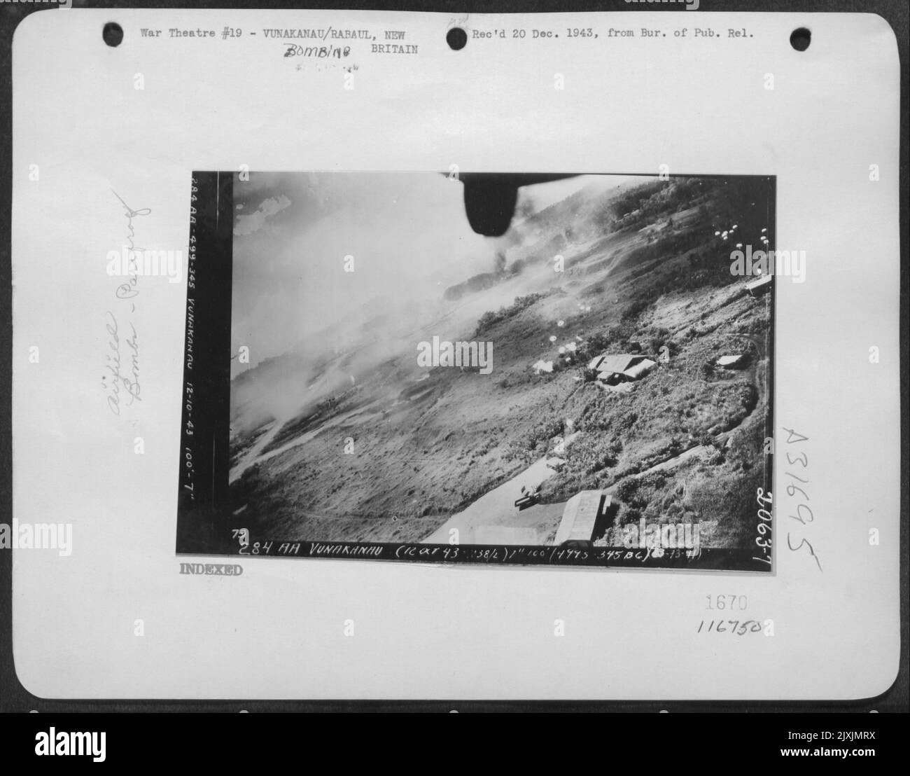 Low Level Bombing Using Parofrog Bombs Over Vunakanua, Rabaul, New ...