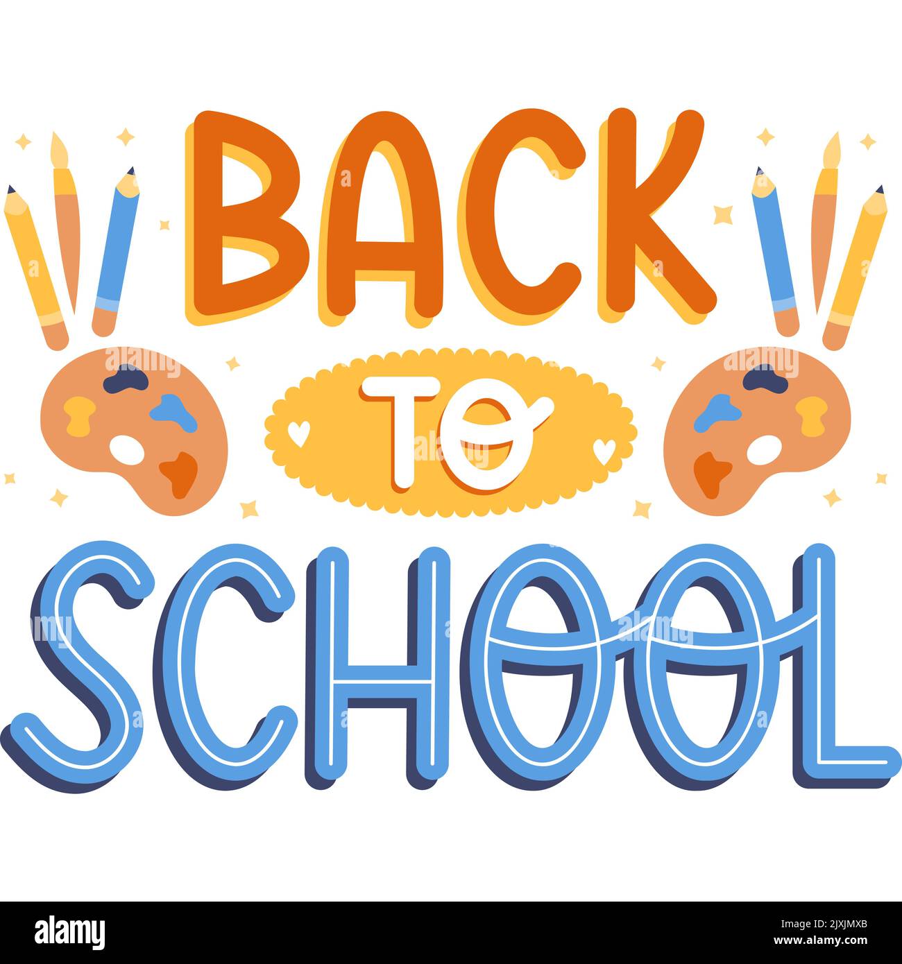 Colorful lettering back to school set Vector illustration Stock Vector ...