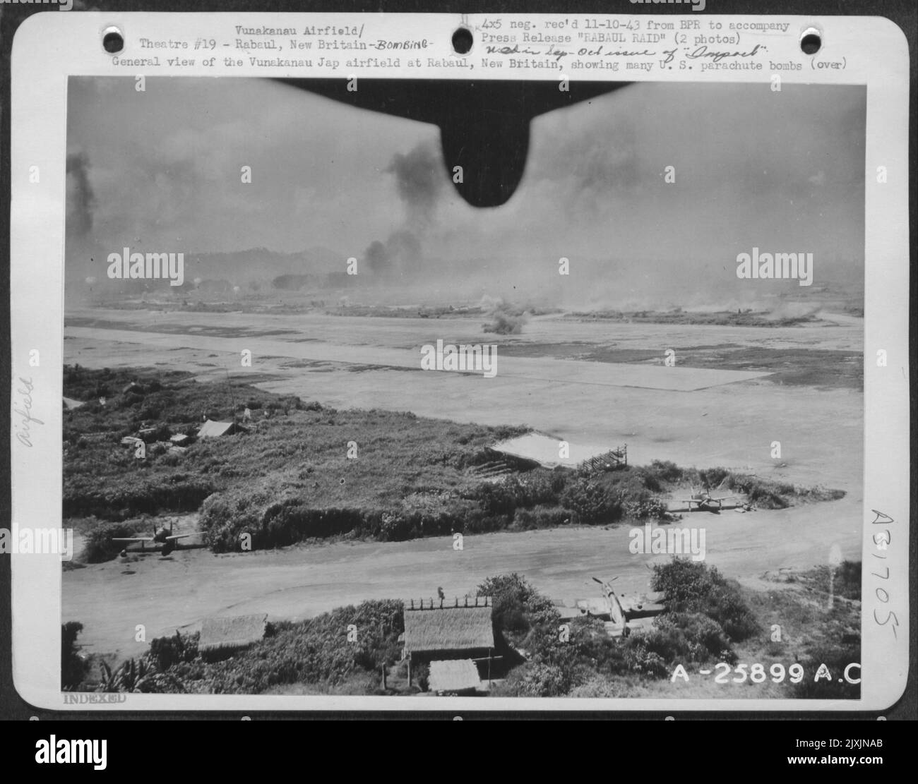 General view of the Vunakanau Japanese airfield at Rabaul, New Britain ...