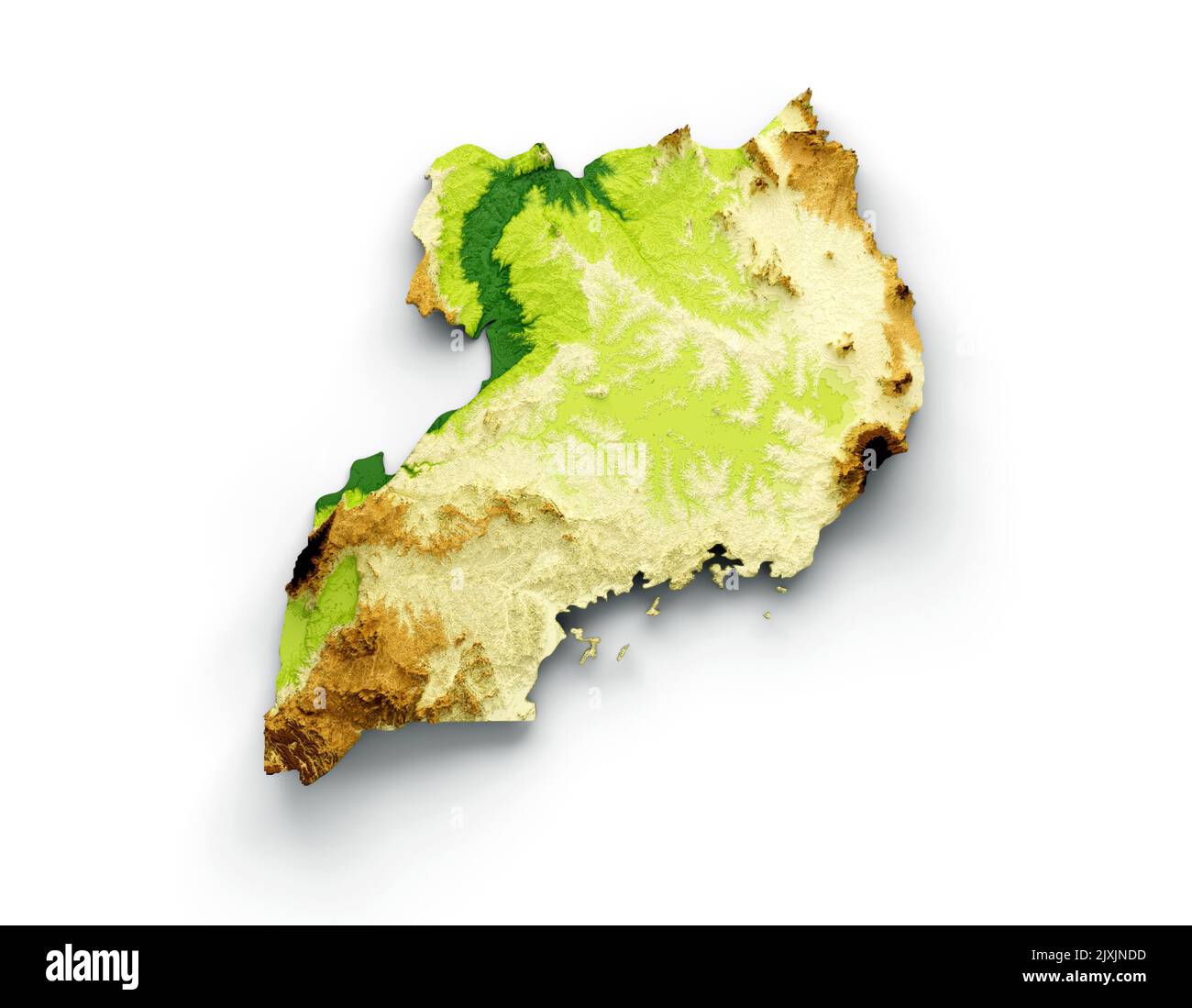 The Uganda Map soil land geology cross section with green grass ...