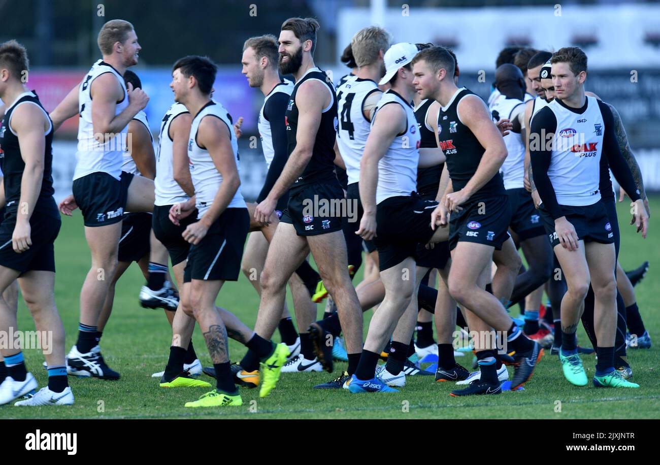 Justin Westhoff is seen during a Port Adelaide Port Power Training ...