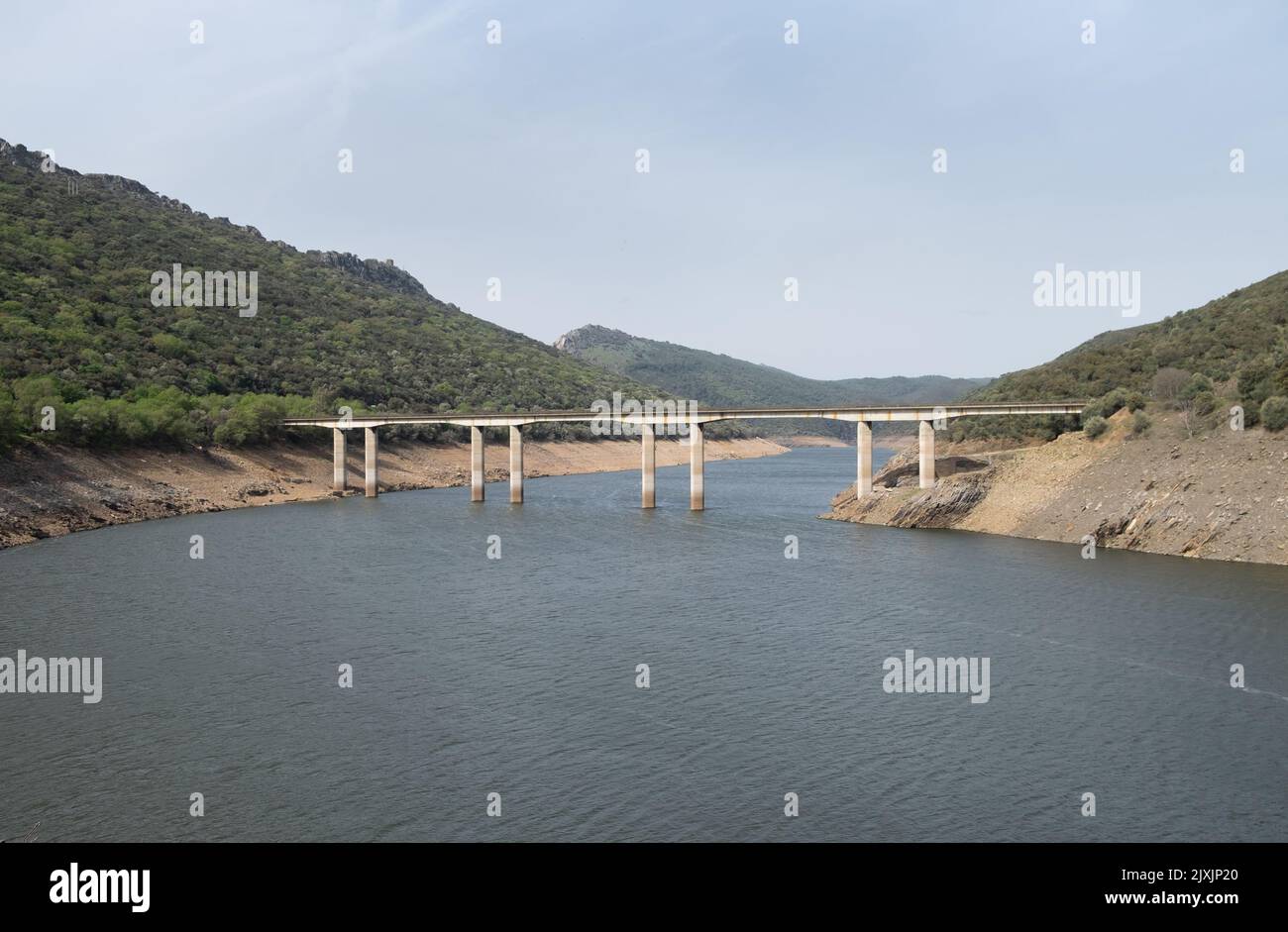 The old Cardenal bridge over Tagus river in the center of the National ...