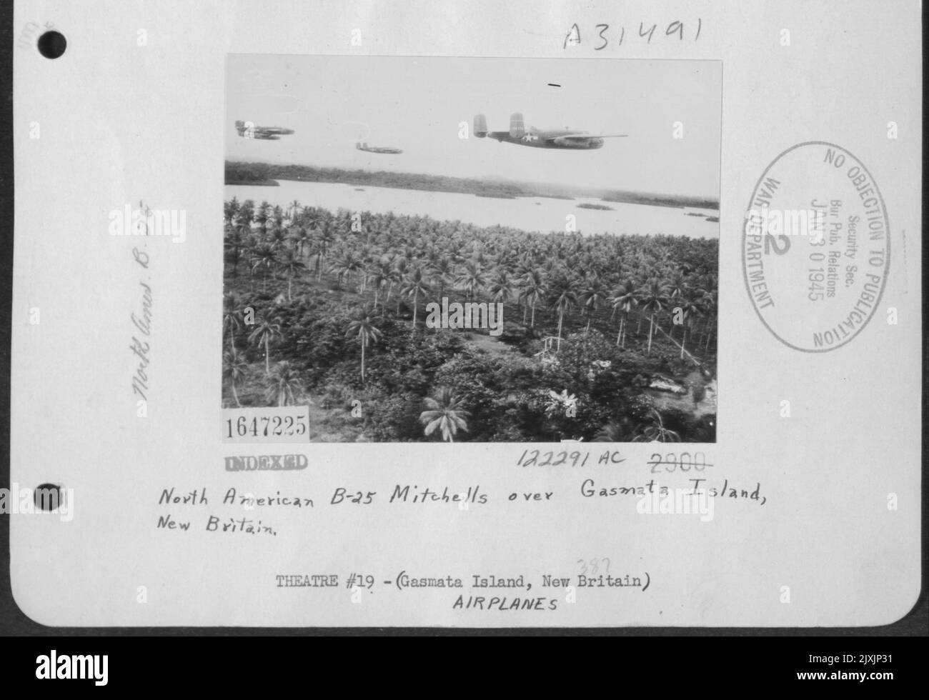 North American B-25 Mitchells Over Gasmata Island, New Britian Stock ...