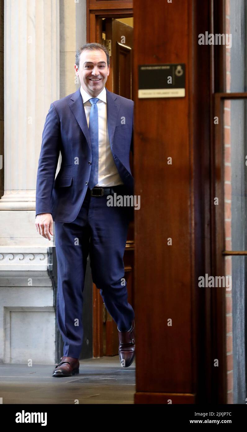 South Australian Premier Steven Marshall arrives to a press conference ...