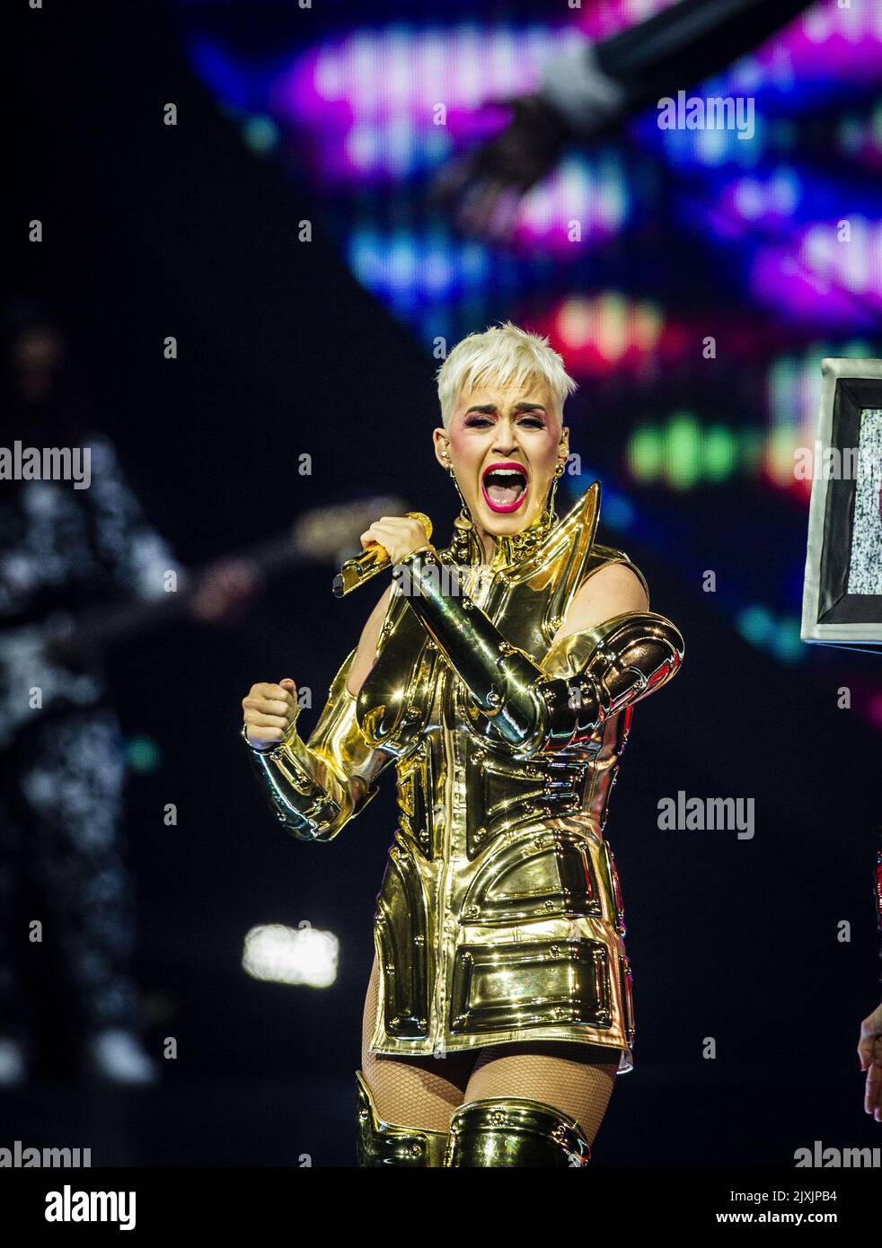 Singer Katy Perry performs during at her opening show at Perth Arena in ...