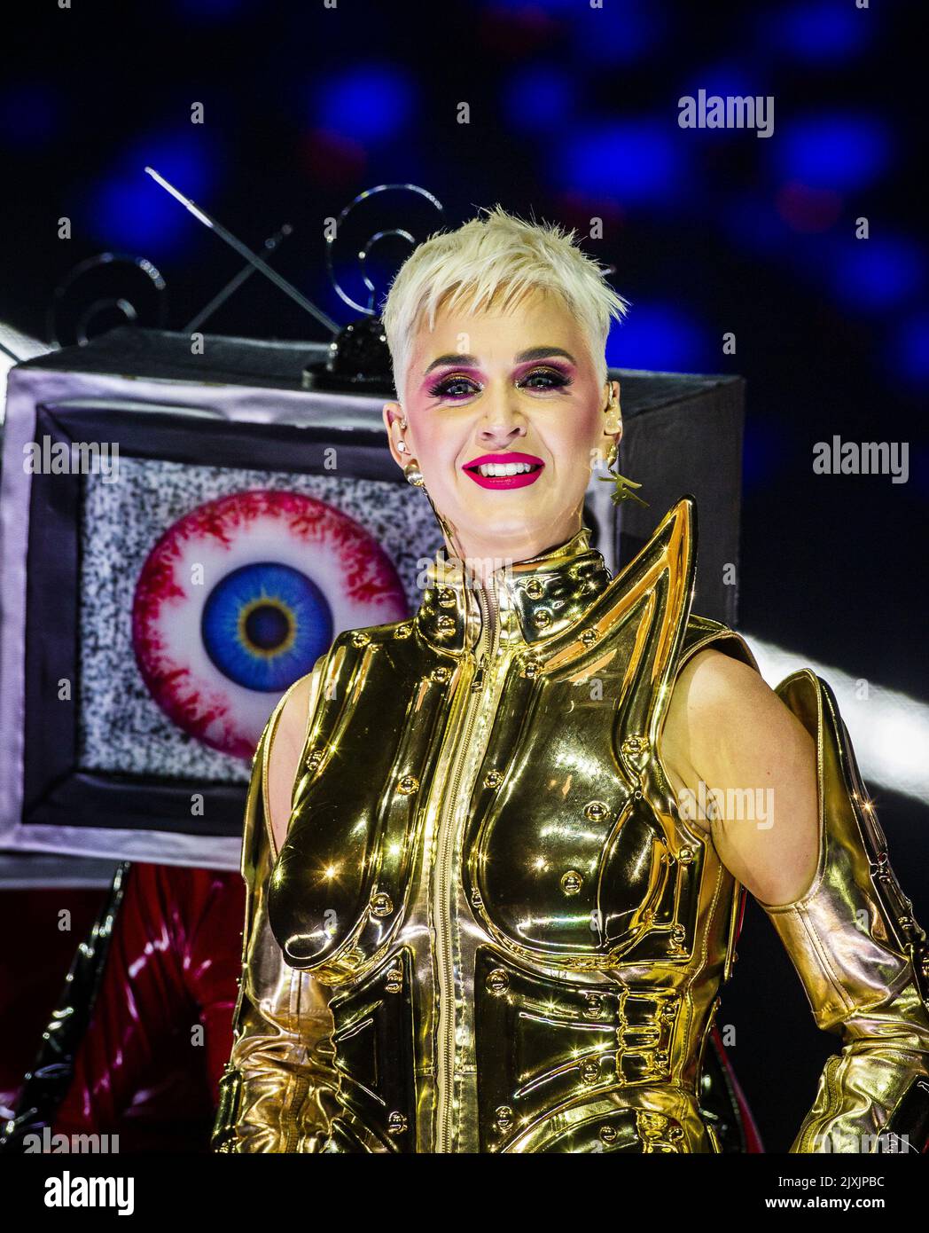 Singer Katy Perry performs during her opening show at Perth Arena in ...