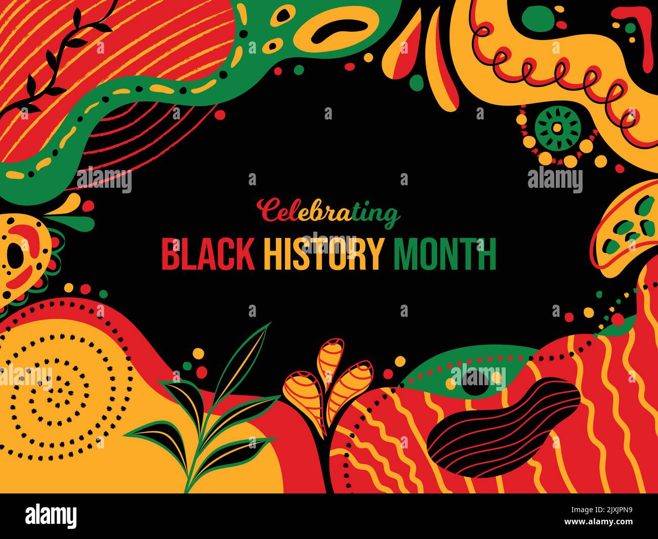Celebrating Black History Month Memphis concept Background. African ...