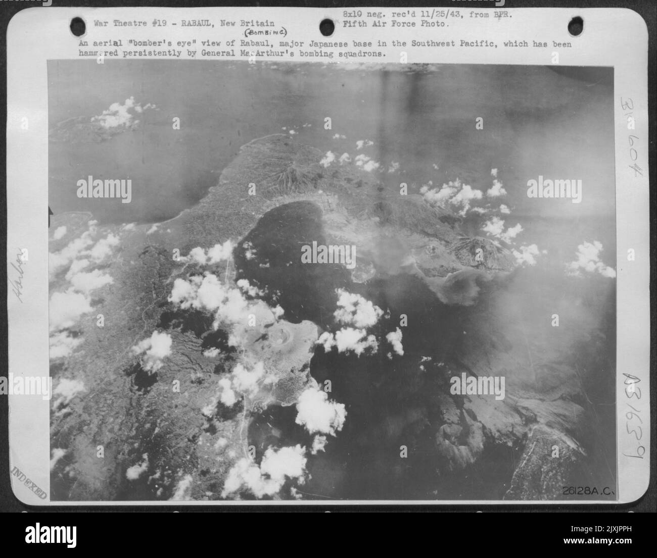 An aerial "bomber's eye" view of Rabaul, major Japaneseanese base in ...