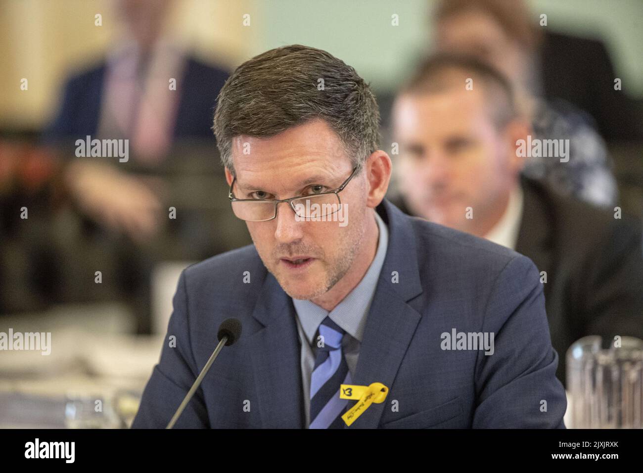 Queensland Minister for Transport and Main Roads Mark Bailey fronts a ...