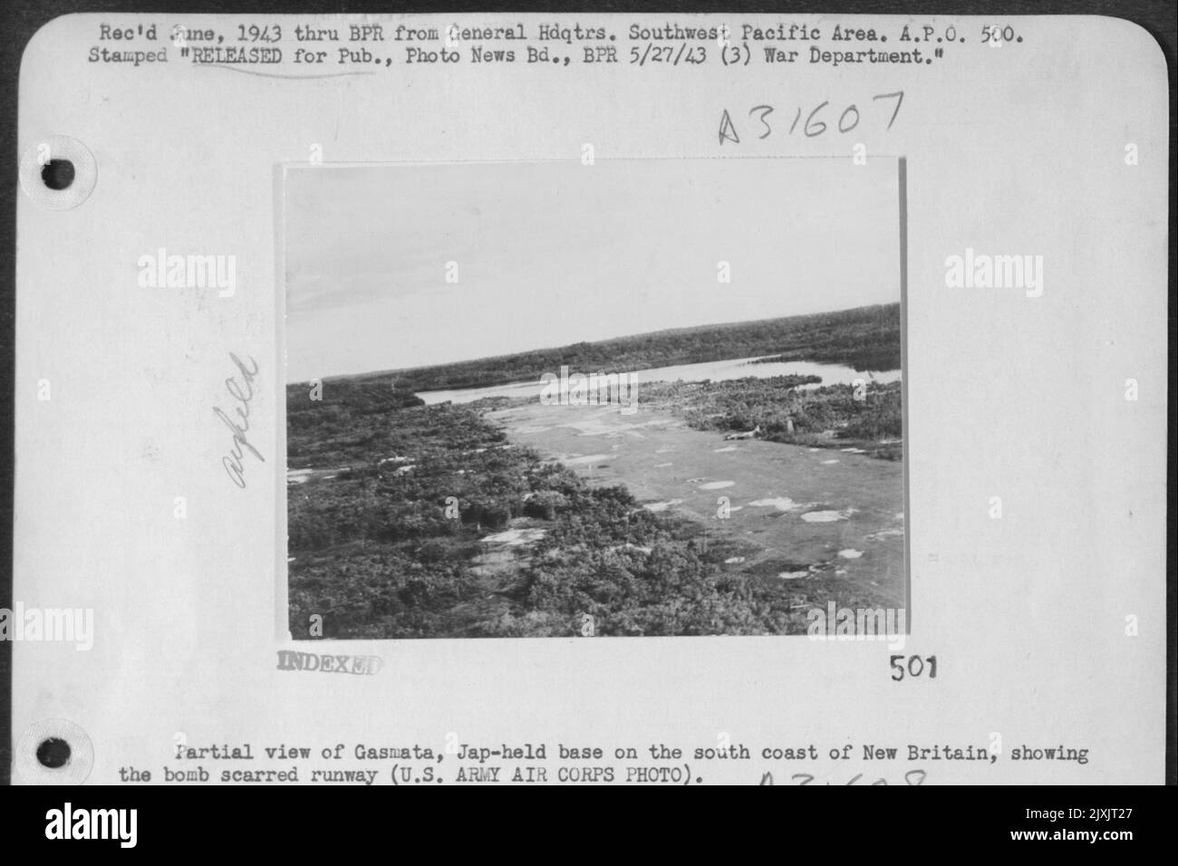 Partial view of Gasmata, Japanese-held base on the south coast of New ...