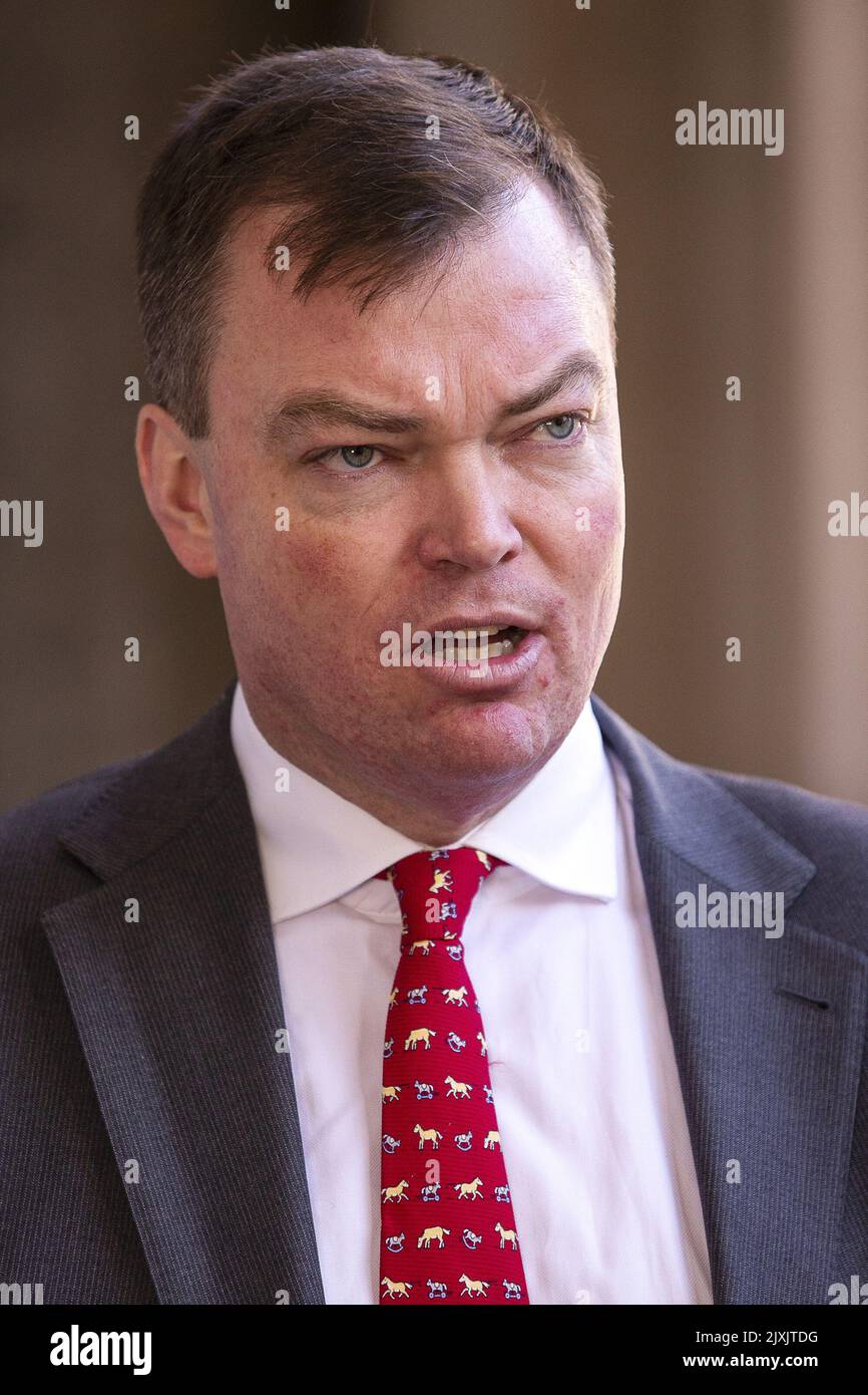 Victorian shadow Police Minister Edward O?Donohue speaks to the media ...