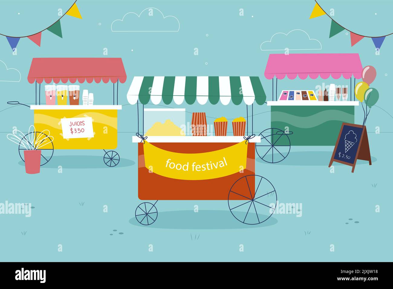 Flat design food festival Vector illustration Stock Vector Image & Art ...