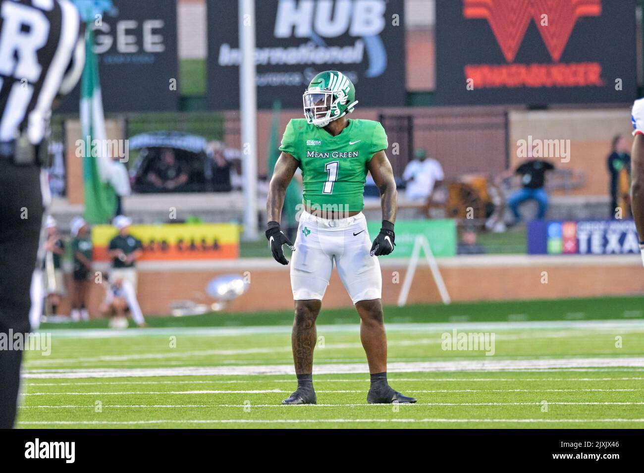 DENTON, TX - September 3rd: .North Texas Mean Green linebacker KD Davis ...