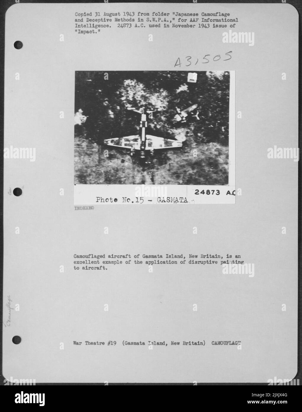 Camouflaged aircraft of Gasmata Island, New Britain, is an excellent ...