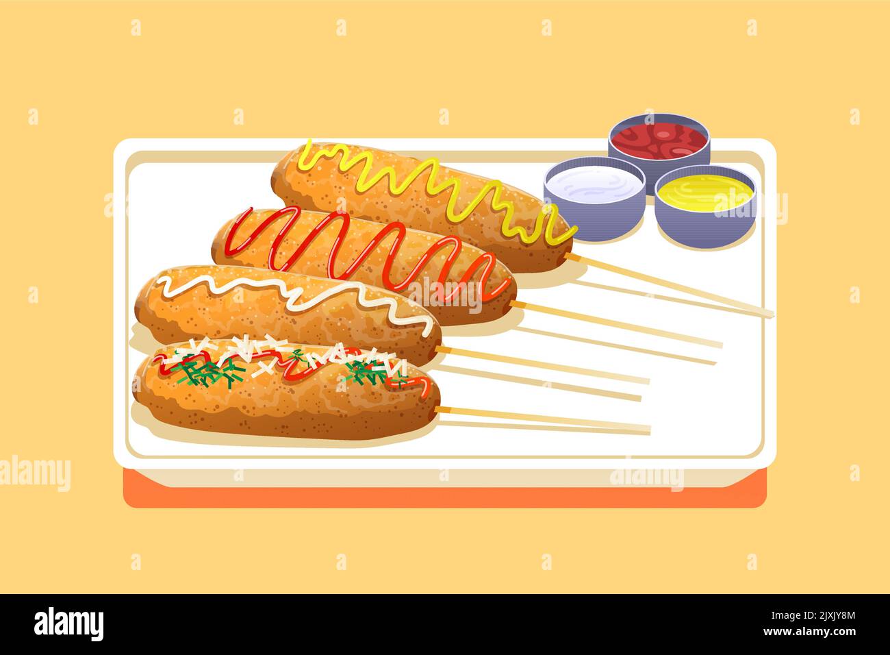 Flat design corn dog Vector illustration Stock Vector Image & Art - Alamy