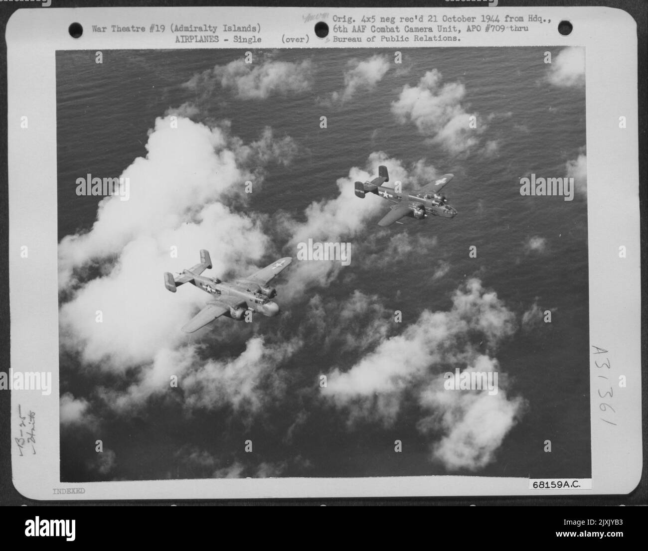 Two North American B-25'S Of The 42Nd Bomb Group Fly Over The Vicinity ...