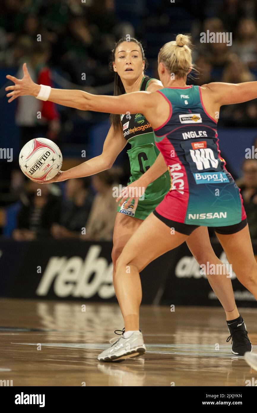 Verity Charles of the Fever during the Round 13 Super Netball match ...