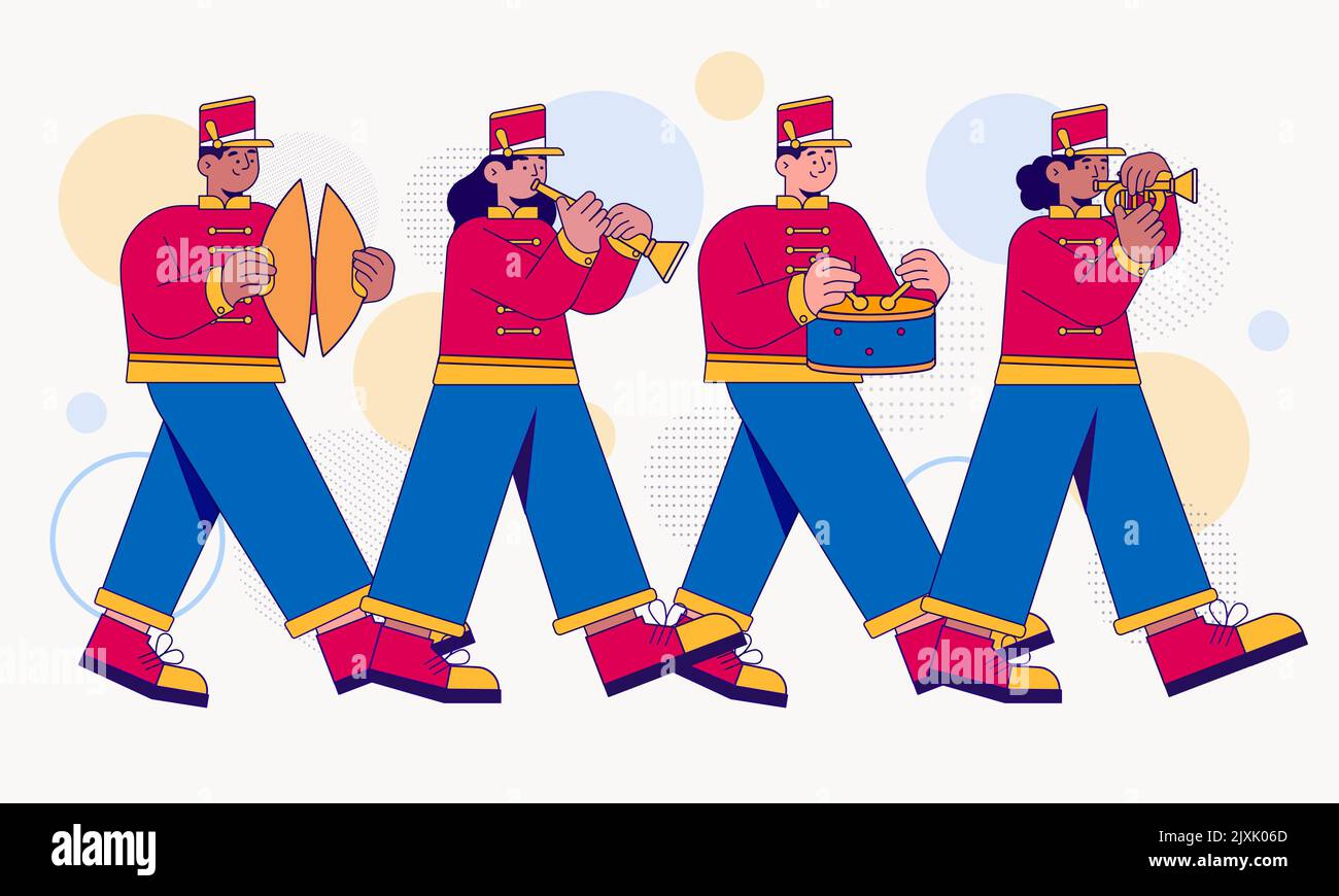 Flat design marching band Vector illustration Stock Vector Image & Art ...