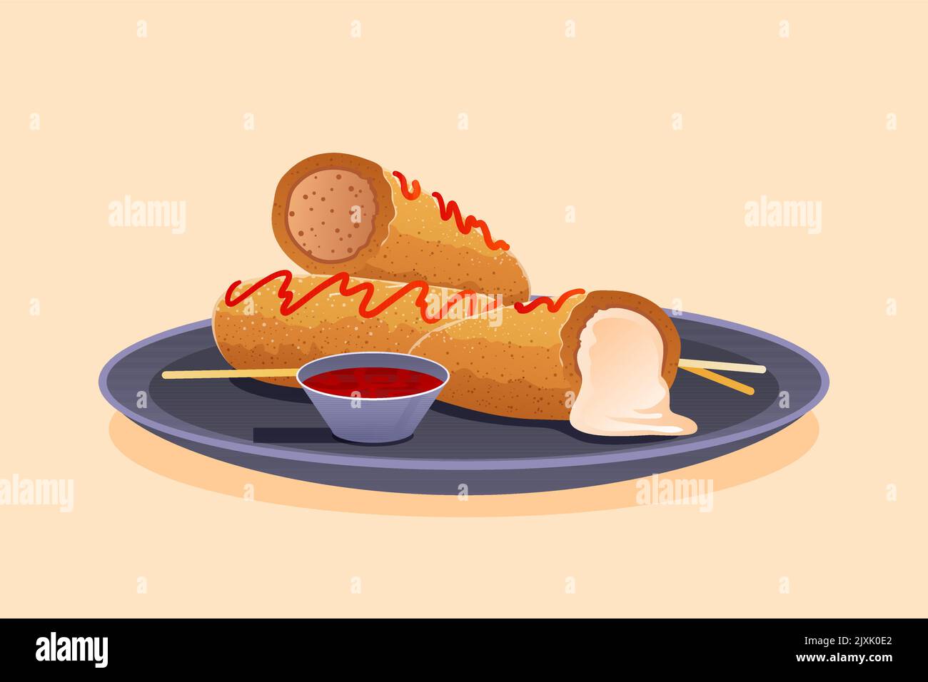 Flat design corn dog Vector illustration Stock Vector Image & Art - Alamy