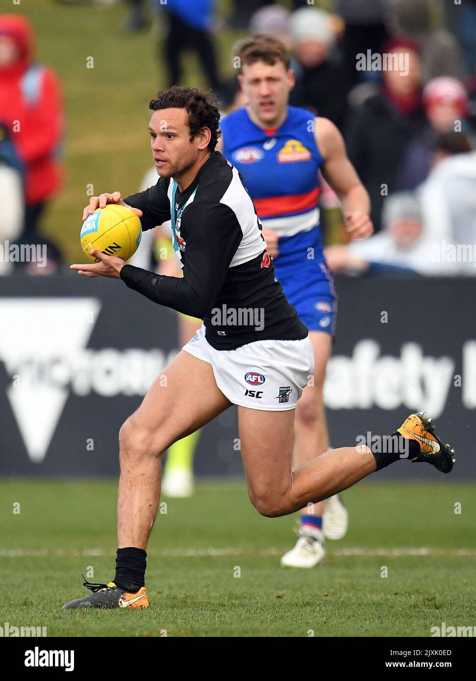 Steven Motlop of the Power is seen in action during the Round 19 AFL ...