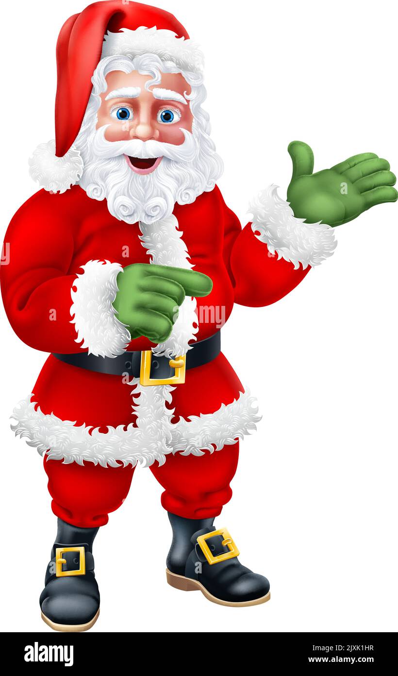 Santa Claus Father Christmas Cartoon Pointing Stock Vector Image & Art ...