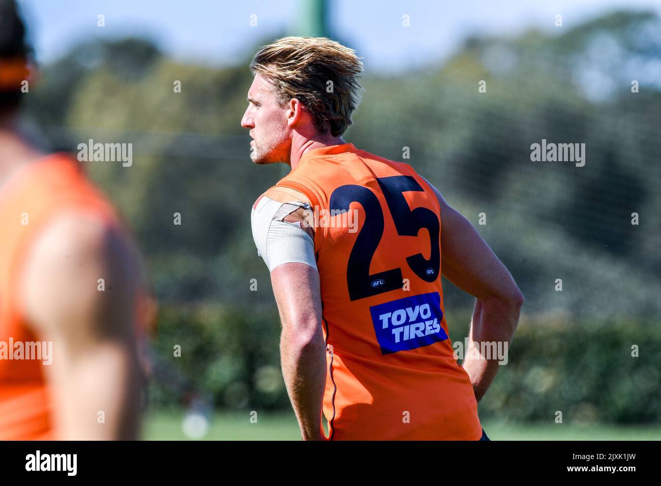 Lachlan Keeffe is seen during a GWS Giants training session in Sydney ...
