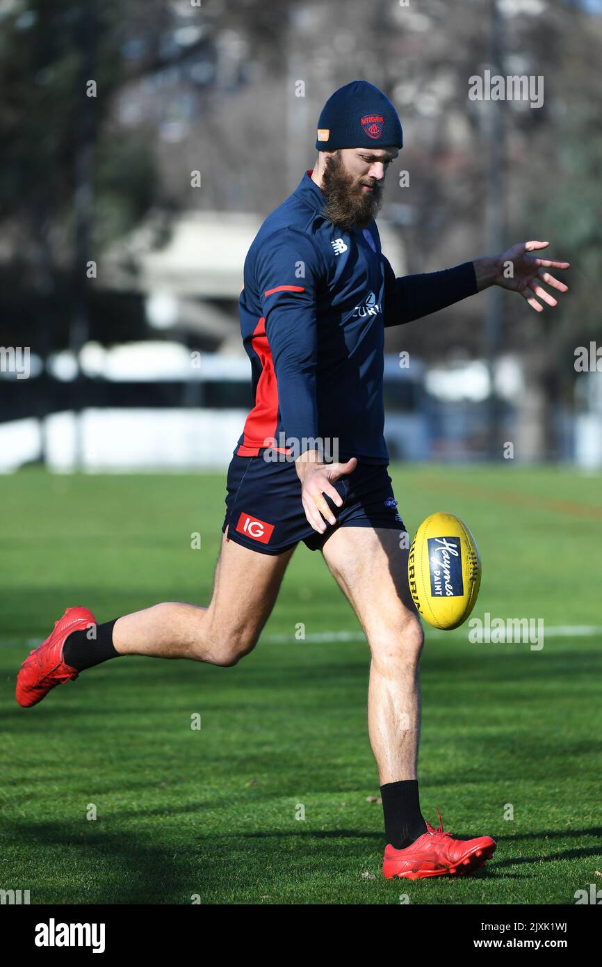 Max Gawn is seen during a Melbourne Demons training session at Gosch's ...