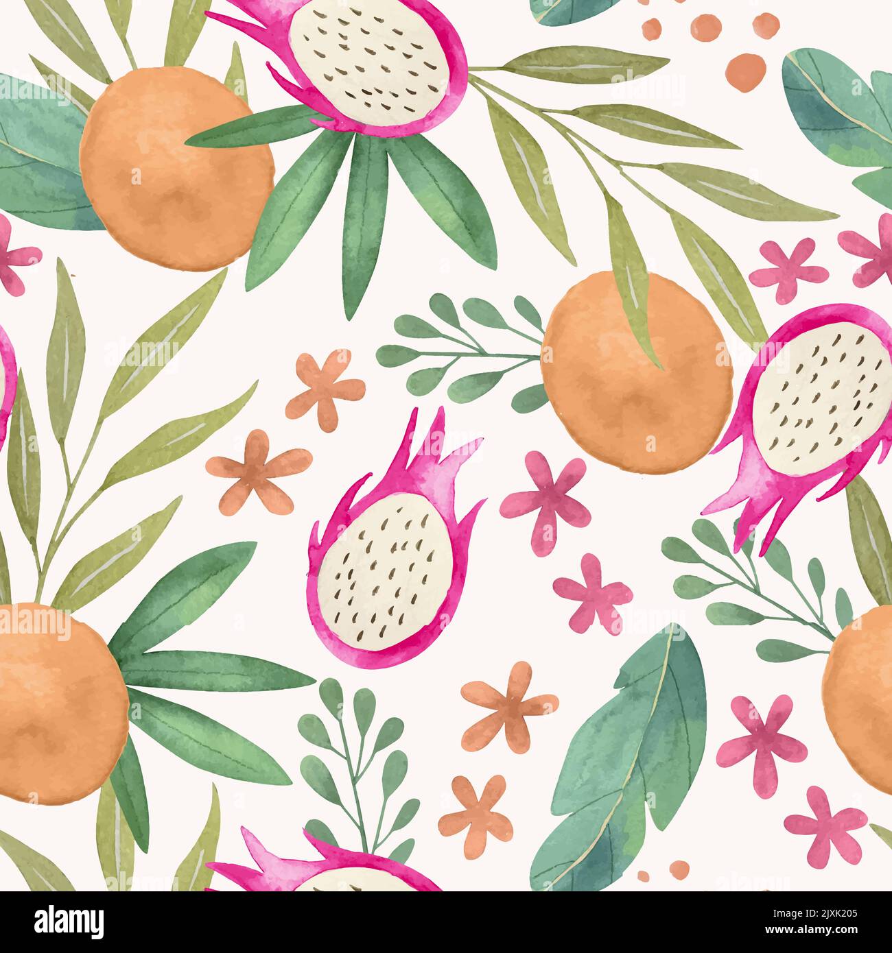 Watercolor summer pattern design Vector illustration Stock Vector Image ...