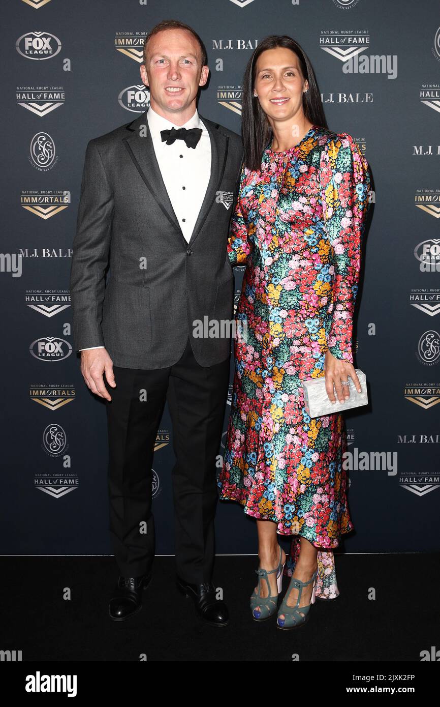 Former Brisbane Broncos player Darren Lockyer and his wife Loren ...