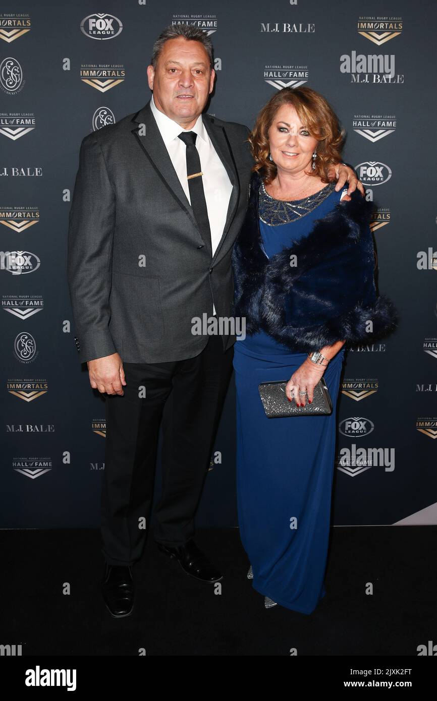 Former Balmain Tigers player Steve Roach and his wife Cathy Roach pose ...