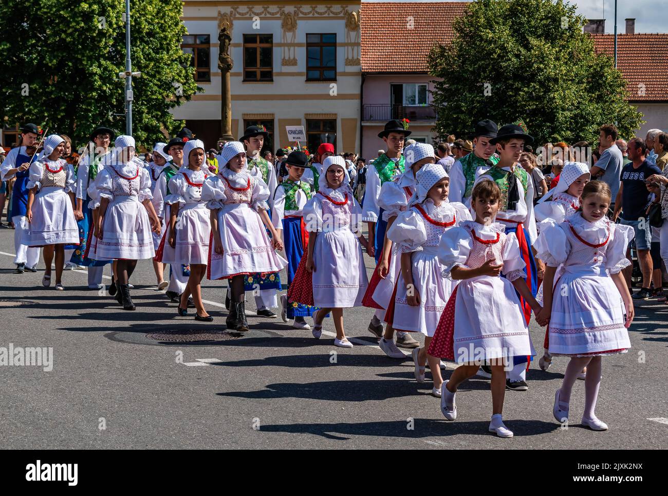 A crowd of children at an international Folklore Festival Stock Photo ...